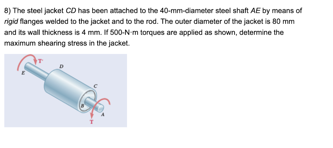 Solved 8) The steel jacket CD has been attached to the | Chegg.com