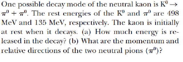Solved One possible decay mode of the neutral kaon is | Chegg.com