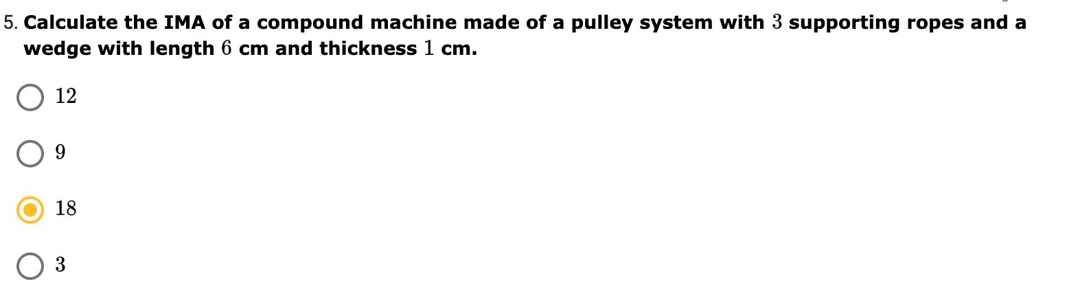 Solved 5. Calculate the IMA of a compound machine made of a | Chegg.com
