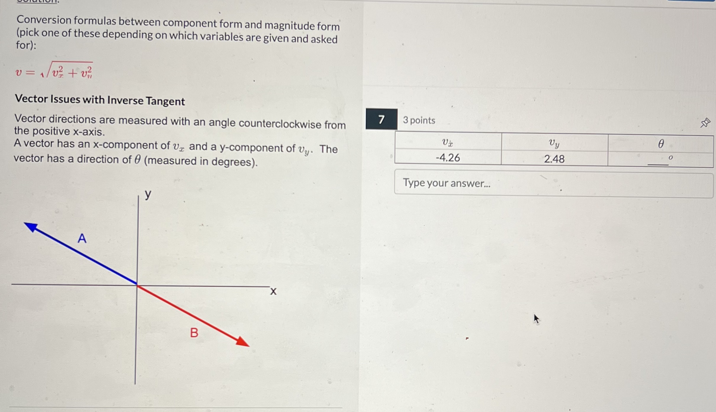 Solved Conversion formulas between component form and | Chegg.com