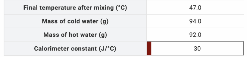 \begin{tabular}{|c|c|} \hline Final temperature after | Chegg.com