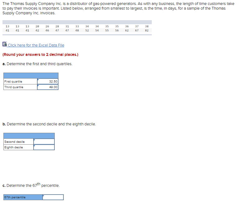 Solved The Thomas Supply Company Inc. Is a distrlbutor of | Chegg.com