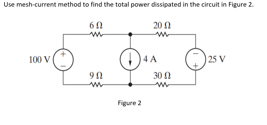 Solved Use mesh-current method to find the total power | Chegg.com