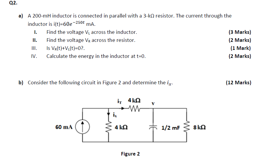 Solved a) A 200-mH inductor is connected in parallel with a | Chegg.com
