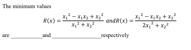 Solved The minimum values | Chegg.com