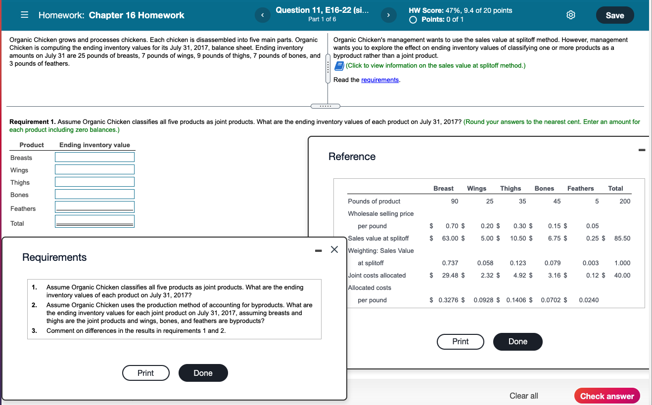 Solved Organic Chicken grows and processes chickens. Each | Chegg.com