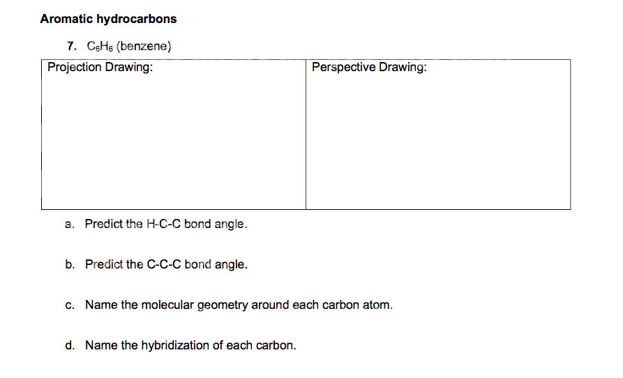 Solved Aromatic hydrocarbons 7. Cele (benzene) Projection | Chegg.com