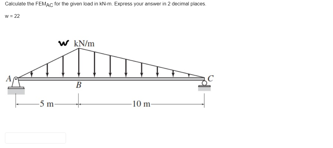 Solved Calculate the FEMAC for the given load in kN-m. | Chegg.com