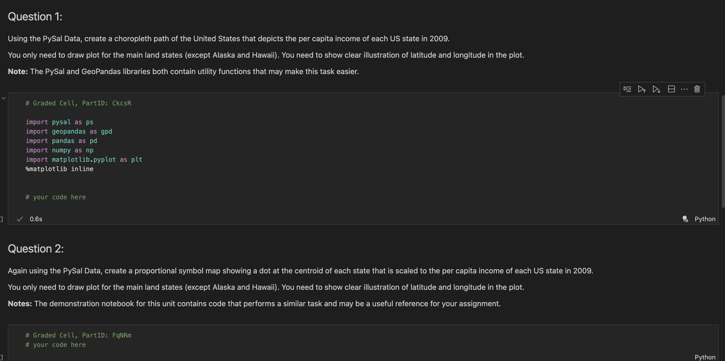 Solved Assignment 5: Geographic Data Analysis Assignment | Chegg.com