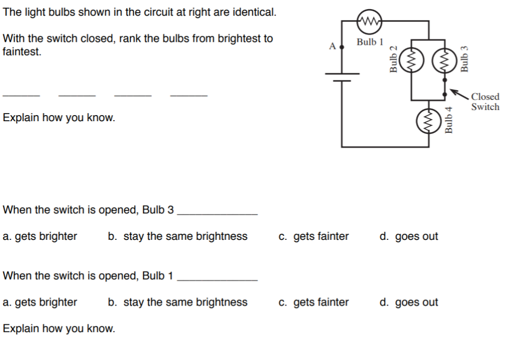 Solved The light bulbs shown in the circuit at right are | Chegg.com