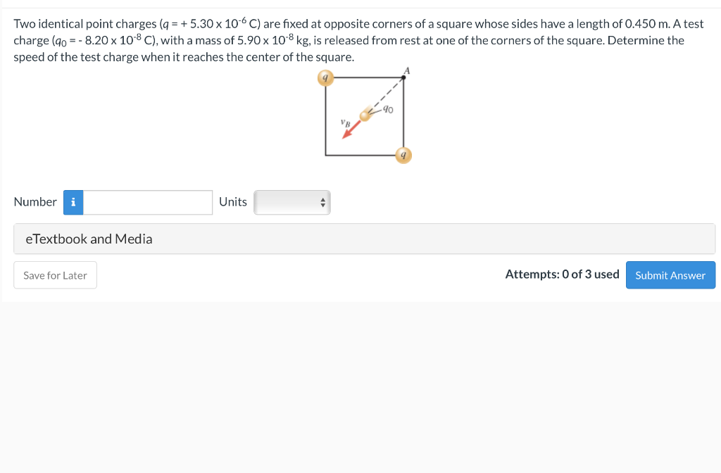 Solved Two identical point charges (q = +5.30 x 10-6C) are | Chegg.com