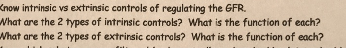 Solved Know intrinsic vs extrinsic controls of regulating | Chegg.com