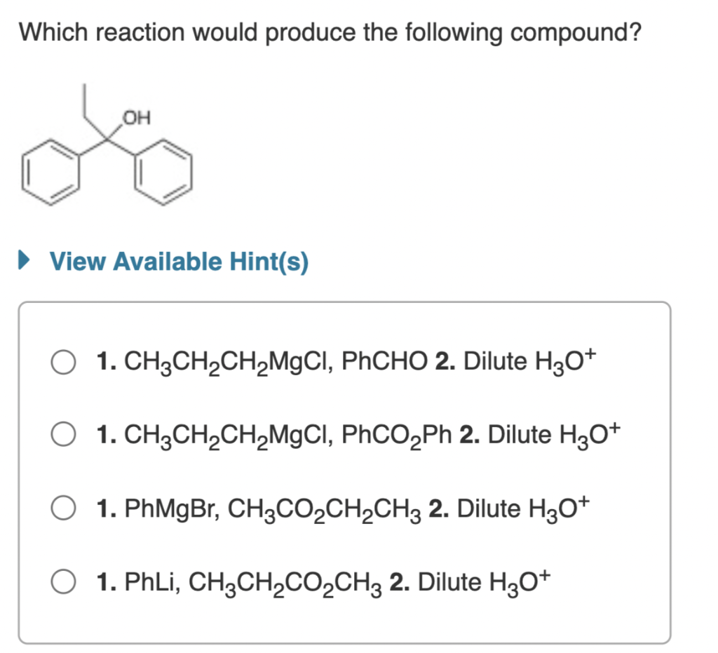 Solved Which reaction would produce the following compound? | Chegg.com
