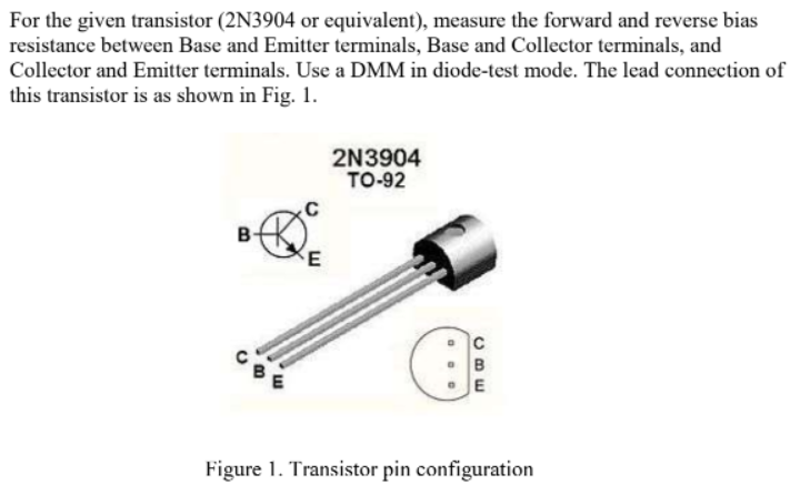 Solved For the given transistor (2N3904 or equivalent), | Chegg.com