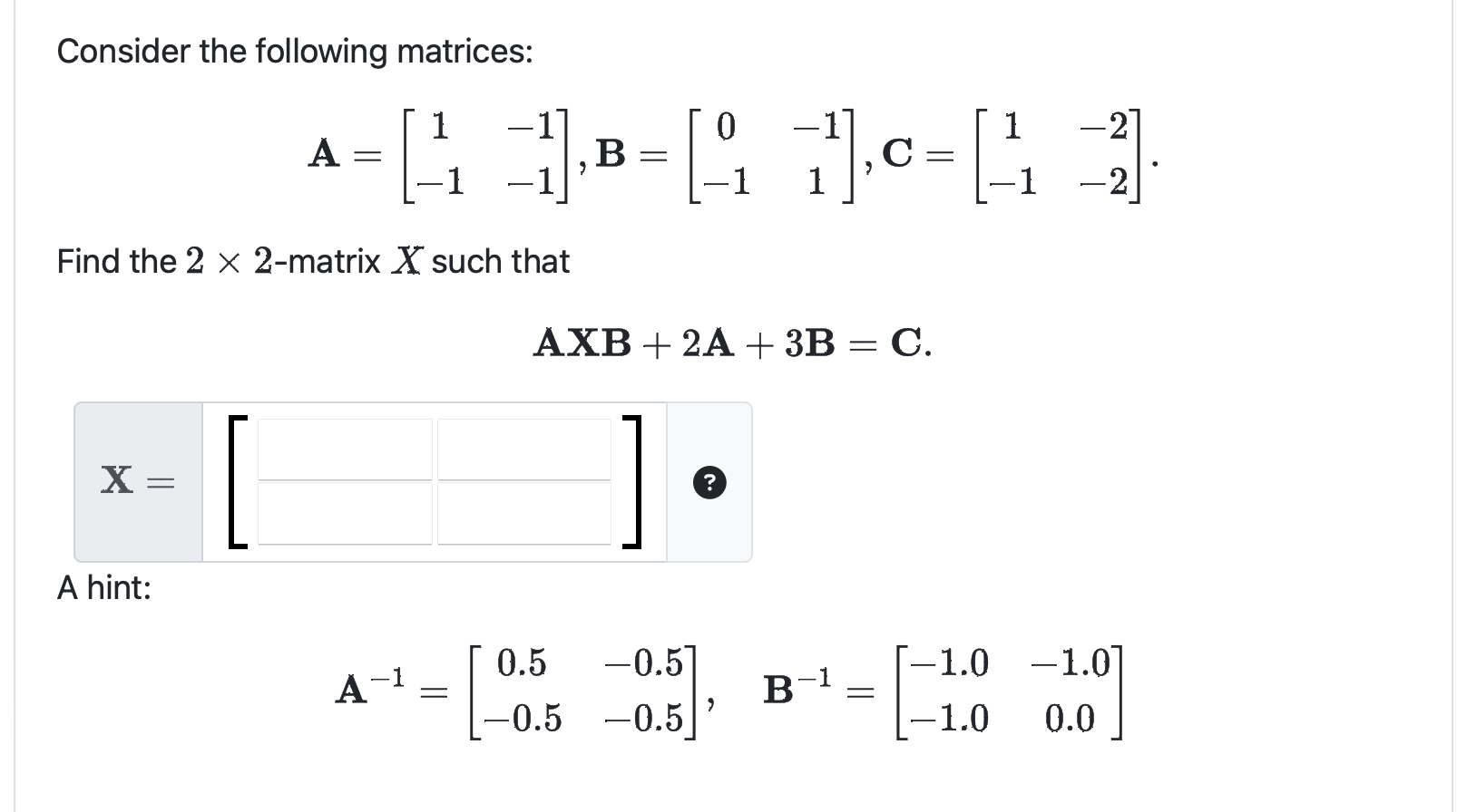 Solved Consider the following matrices: | Chegg.com