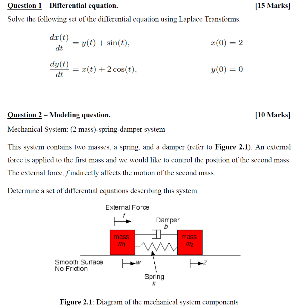 Solved Question 1 - Differential equation. [15 Marks] Solve | Chegg.com