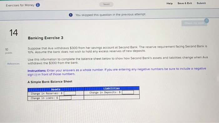 Solved Help Seve & Exit Submit Exercises for Money Saved 9 | Chegg.com