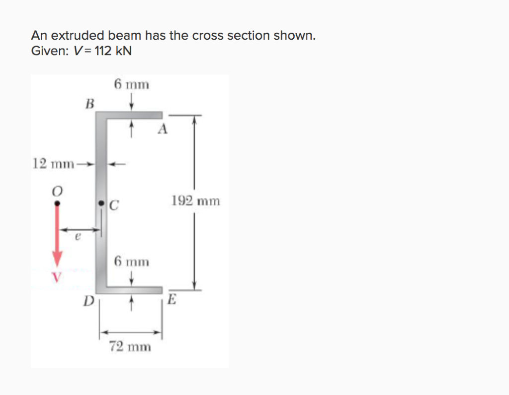 Solved An extruded beam has the cross section shown Given: | Chegg.com