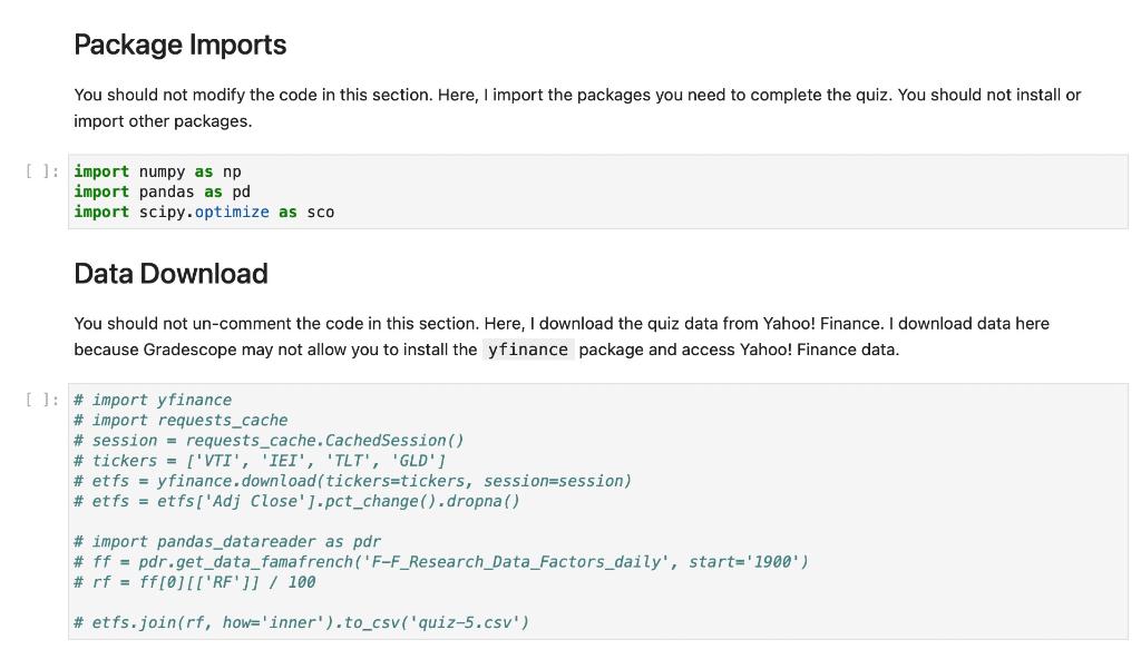 Solved [ ] Initialize Otter Import Otter Grader