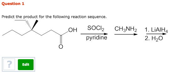 Solved Question 1 Predict the product for the following | Chegg.com
