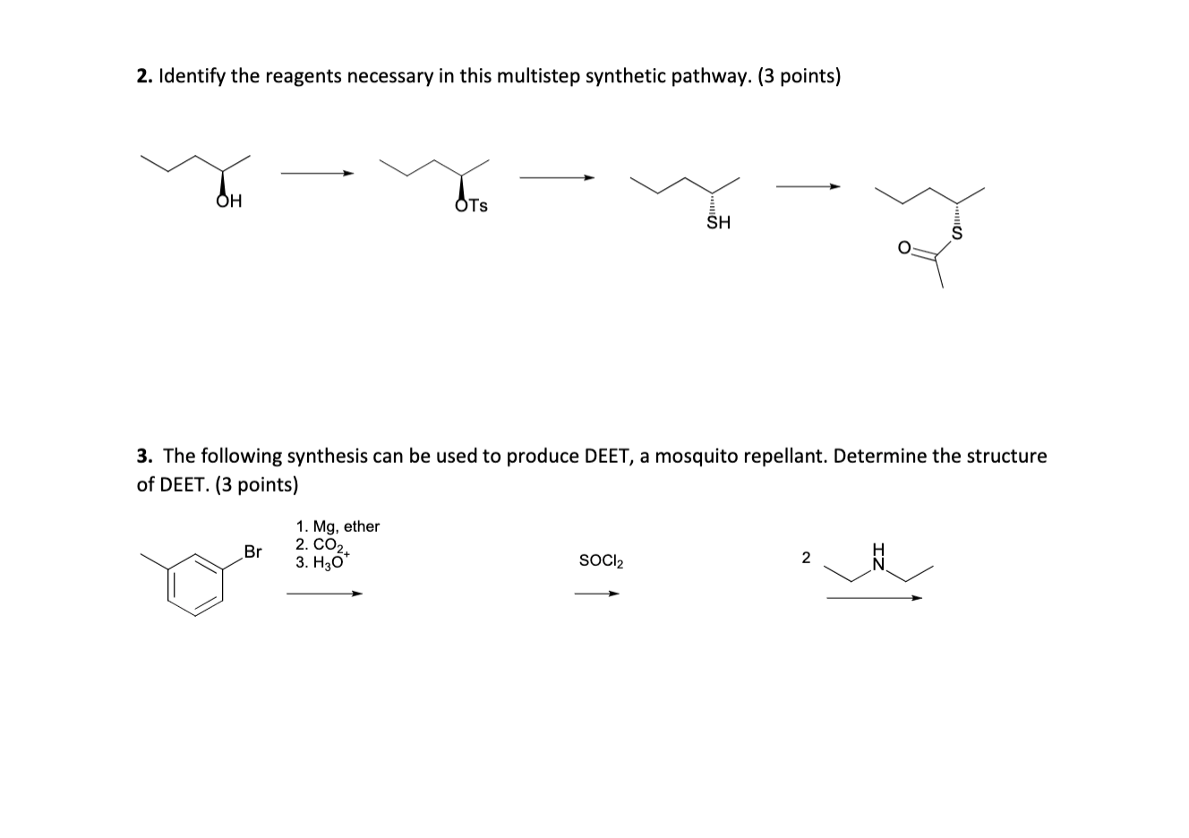 Solved Fill in the missing products in the following string | Chegg.com