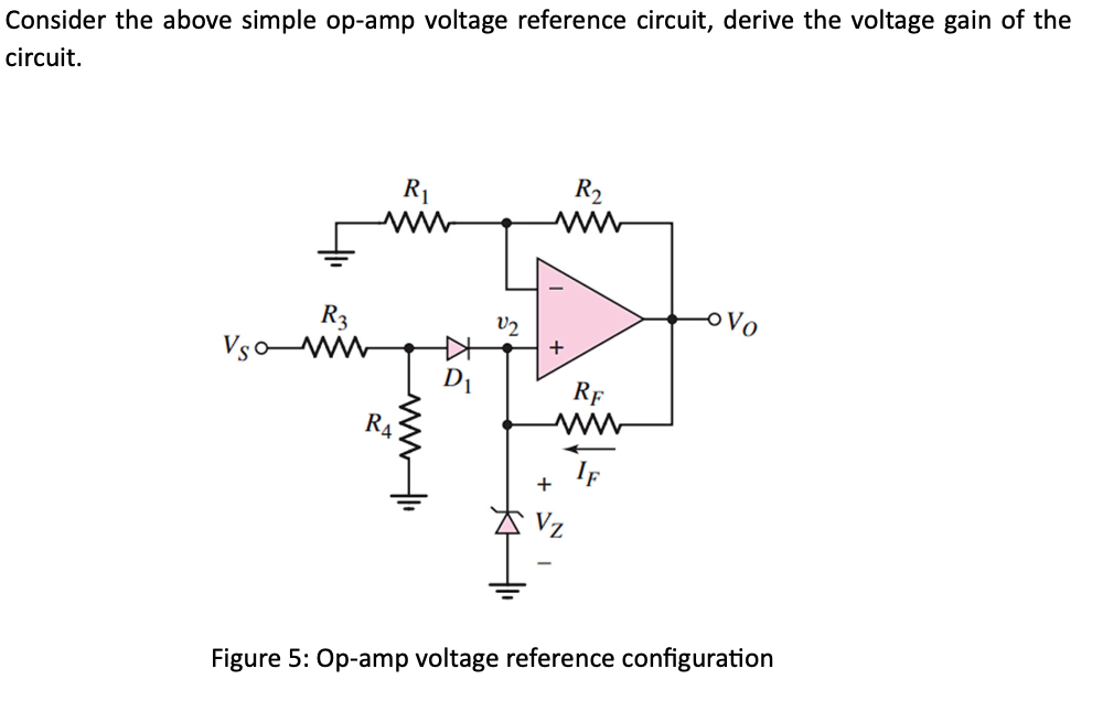 Consider the above simple op-amp voltage reference | Chegg.com