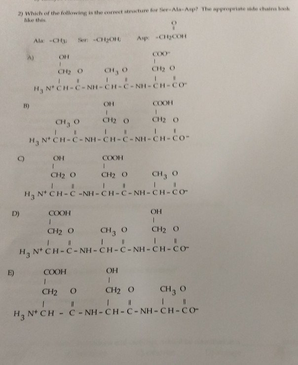 Solved 2) Which of the following is the correct structure | Chegg.com