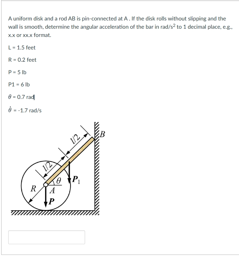 Solved A uniform disk and a rod AB ﻿is pin-connected at A. | Chegg.com