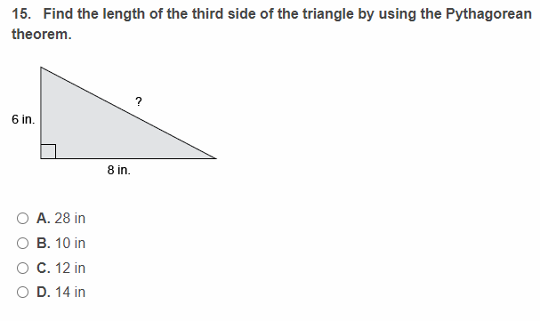 Solved 15. Find the length of the third side of the triangle | Chegg.com