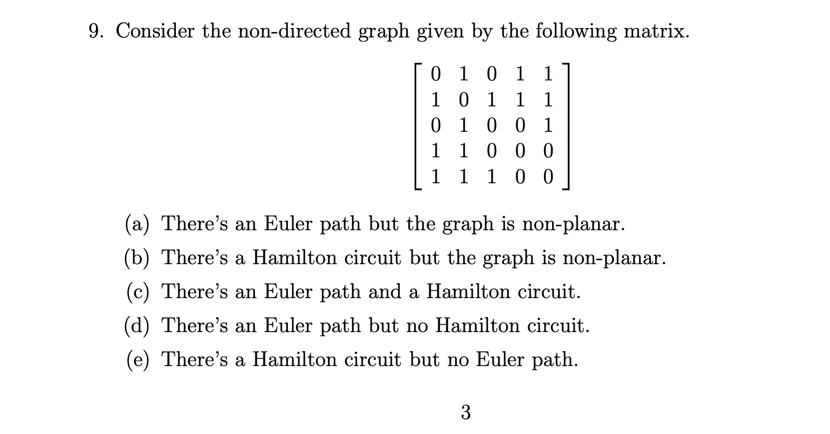 Solved 9. Consider the non-directed graph given by the | Chegg.com
