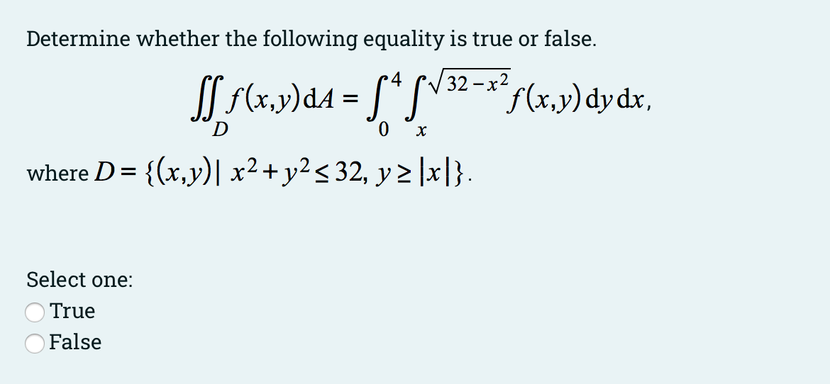 Solved Determine whether the equality is true or false 5 5 | Chegg.com
