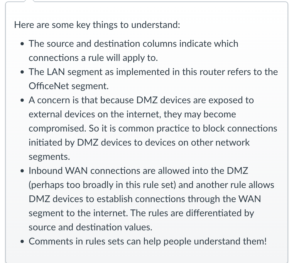 Solved IncorrectConsider this set of firewall rules from the | Chegg.com