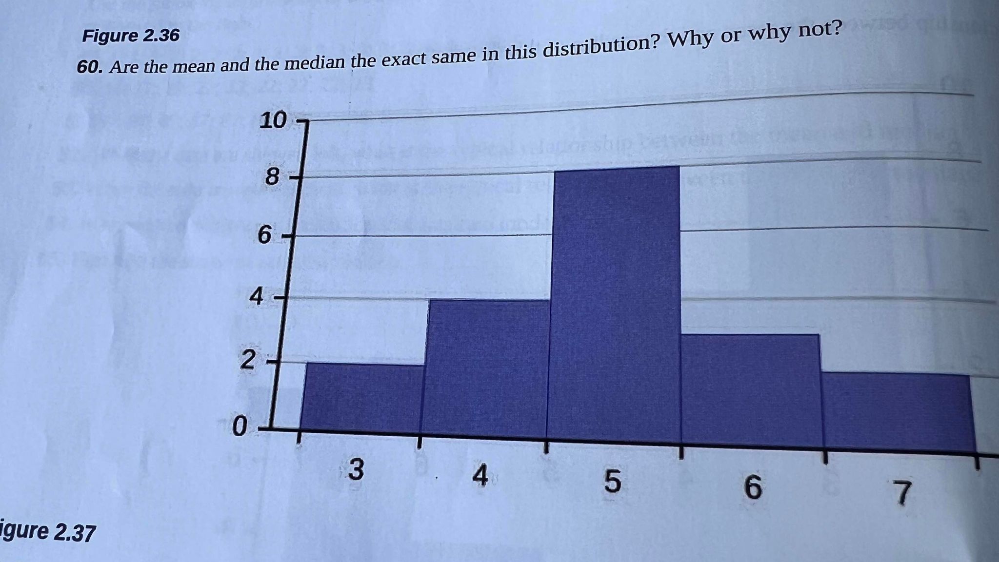 Solved Figure 2.36 60. Are the mean and the median the exact | Chegg.com