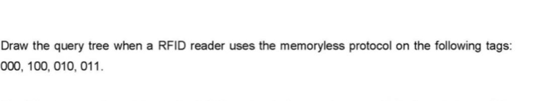 Solved Draw the query tree when a RFID reader uses the | Chegg.com