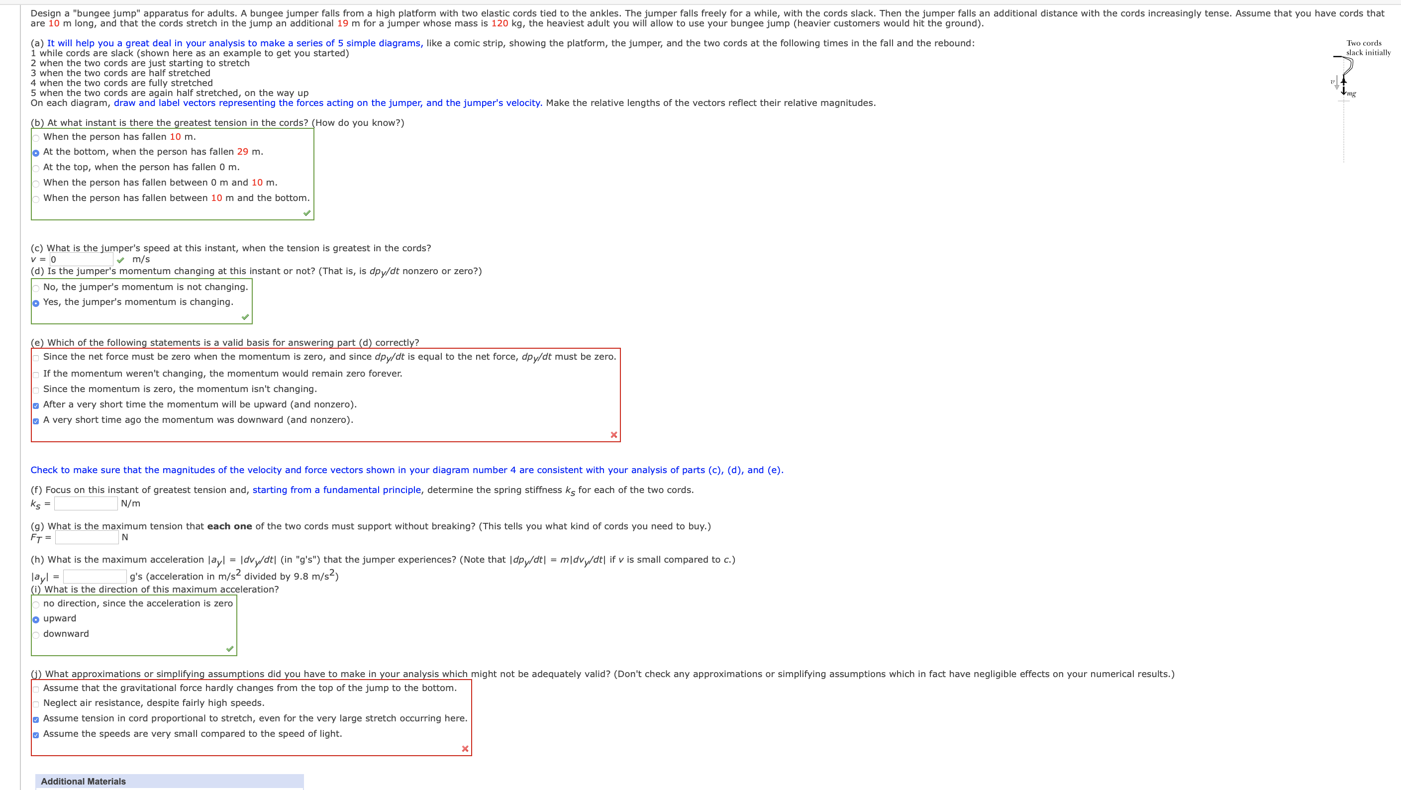 Solved 1 while cords are slack (shown here as an example to | Chegg.com