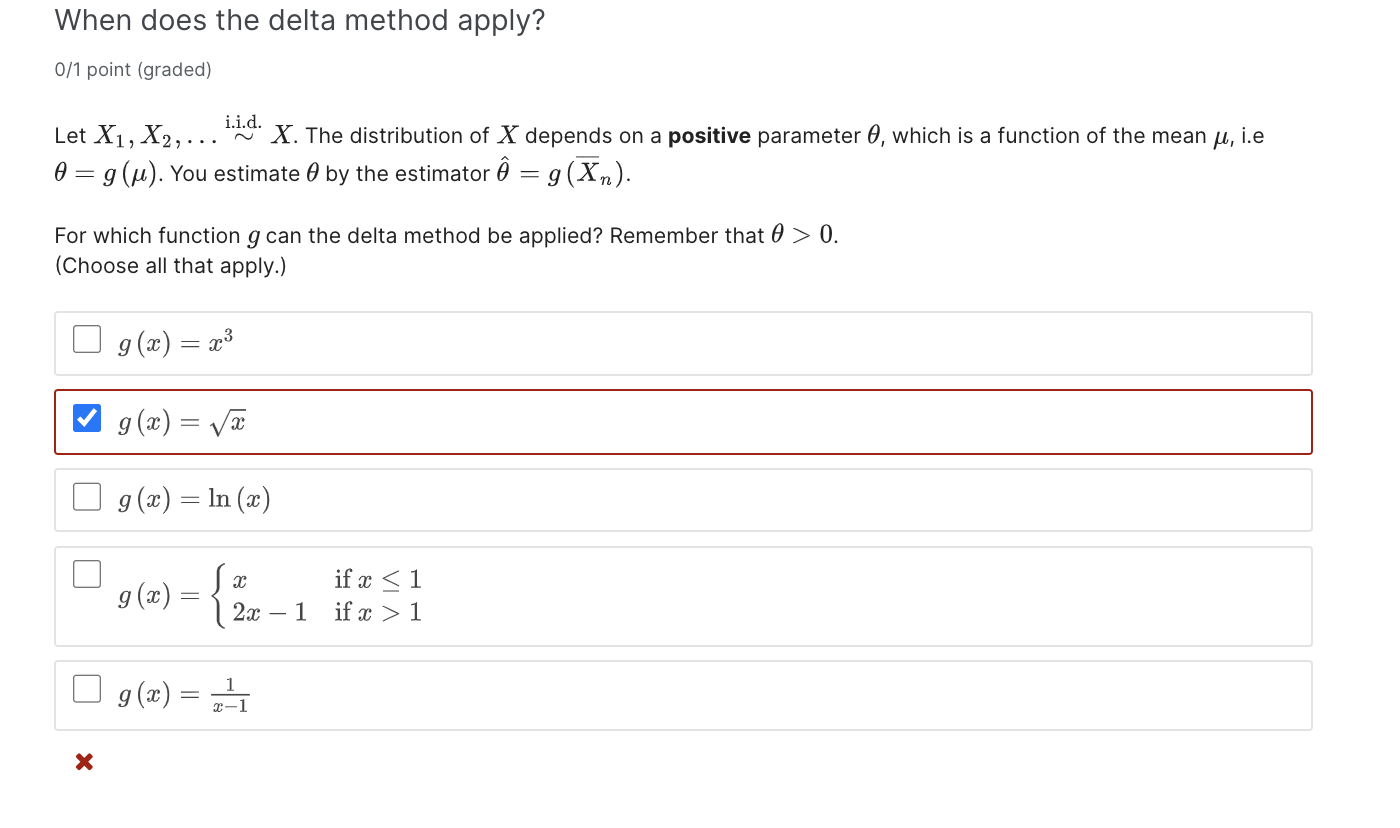 Solved 0/1 point (graded) Let X1,X2,…∼ i.i.d. X. The | Chegg.com