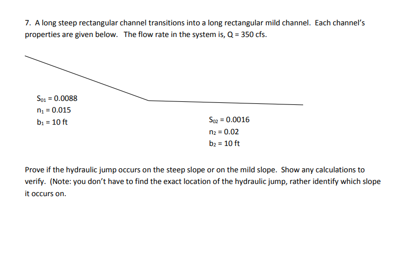 Solved 7. A long steep rectangular channel transitions into | Chegg.com