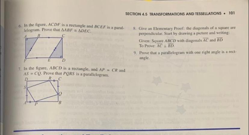 Solved SECTION 4.5 TRANSFORMATIONS AND TESSELLATIONS • 101 | Chegg.com