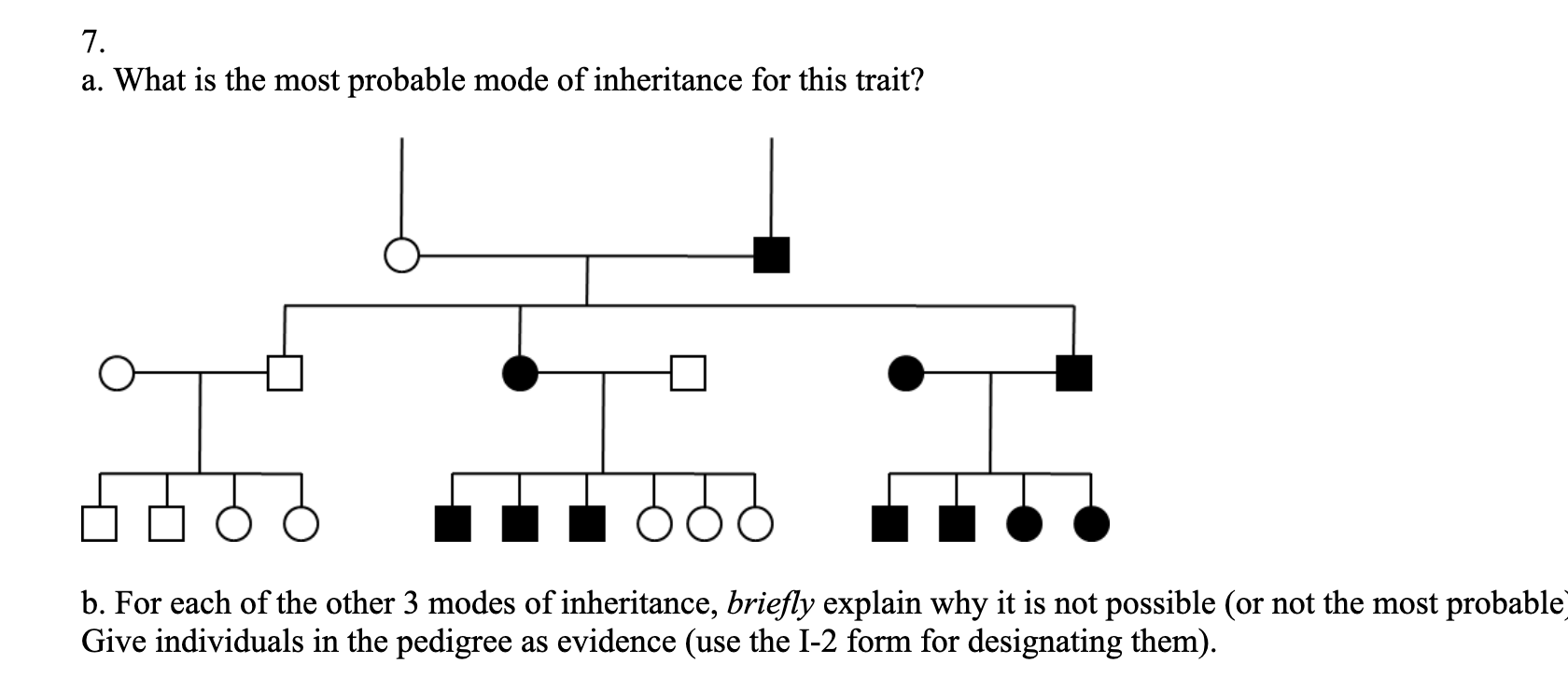 Solved 7 A What Is The Most Probable Mode Of Inheritance