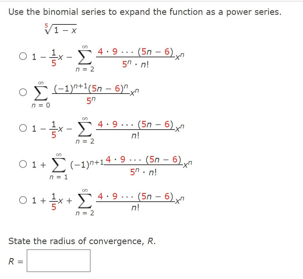 Solved Use the binomial series to expand the function as a | Chegg.com
