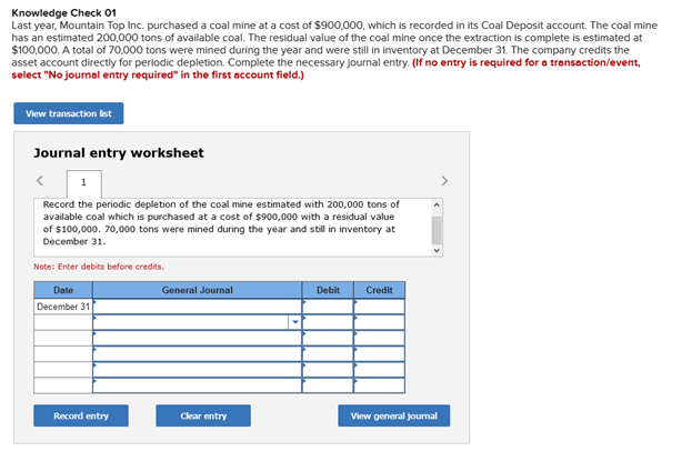 Solved Knowledge Check 01 Last year, Mountain Top Inc. | Chegg.com