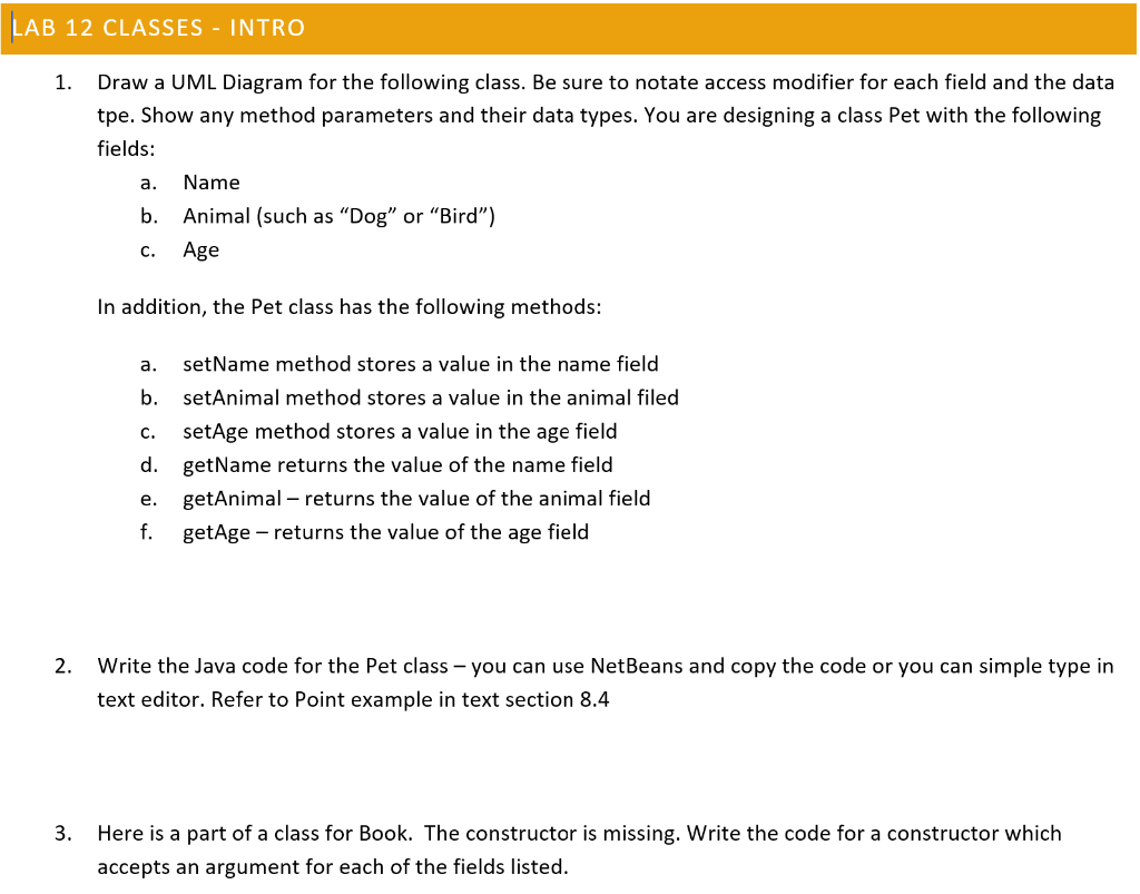 Solved 1. Draw a UML Diagram for the following class. Be | Chegg.com