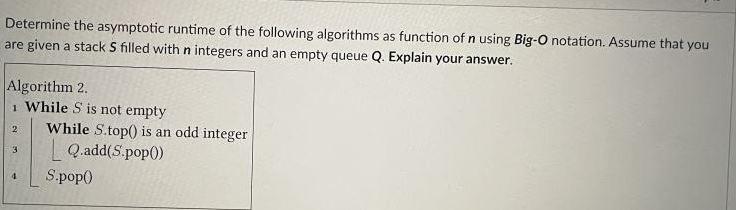 Solved Determine the asymptotic runtime of the following | Chegg.com