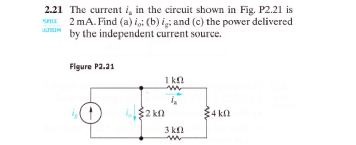 Solved 2.21 The current ia in the circuit shown in Fig. | Chegg.com