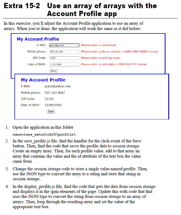 Solved Code Provided: display_profile.js "use | Chegg.com