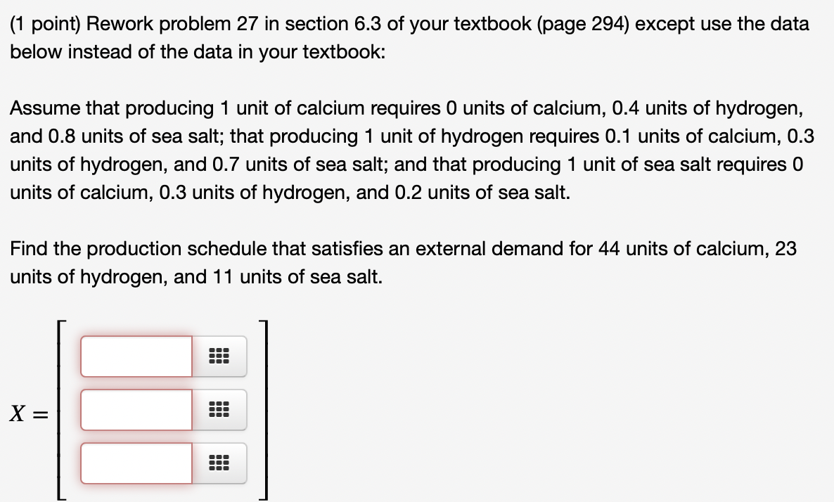 (1 point) Rework problem 27 in section 6.3 of your | Chegg.com