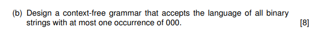 Solved (b) Design a context-free grammar that accepts the | Chegg.com