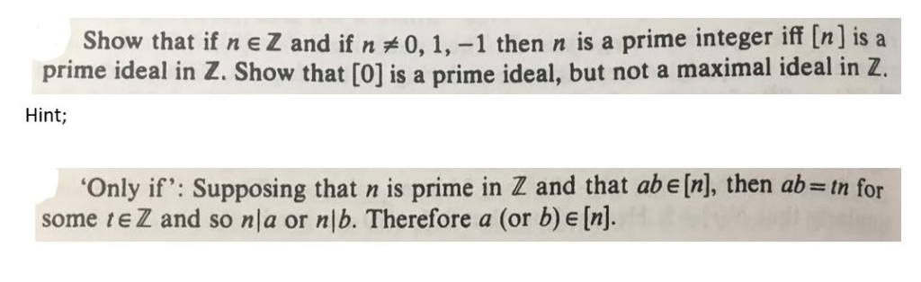 Solved is a prime integer iff [n] is a Show that if neZ and | Chegg.com