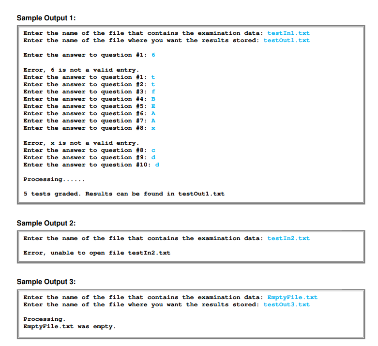 In C++ Write a modular program that grades 10 | Chegg.com