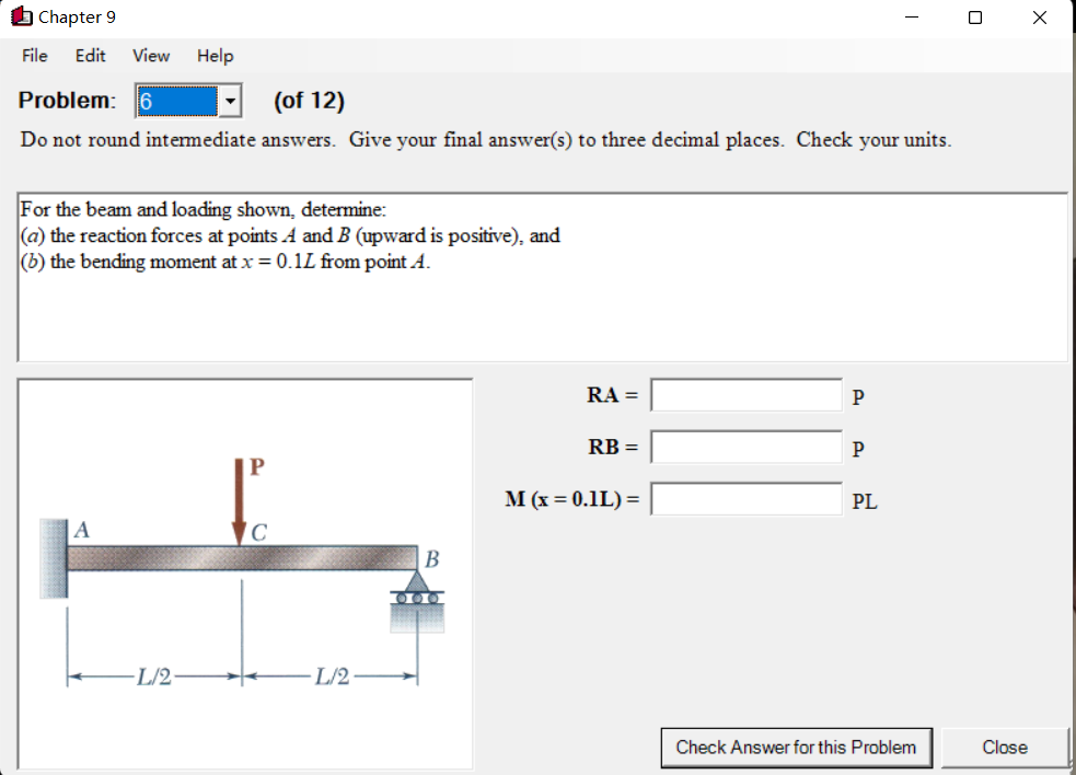 Solved Chapter 9 - х File Edit View Help Problem: 6 (of 12) | Chegg.com